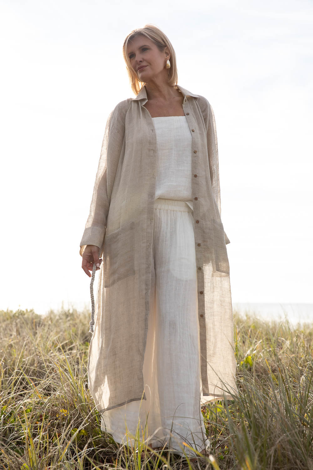 Desert Linen Duster - Natural – Eadie Lifestyle