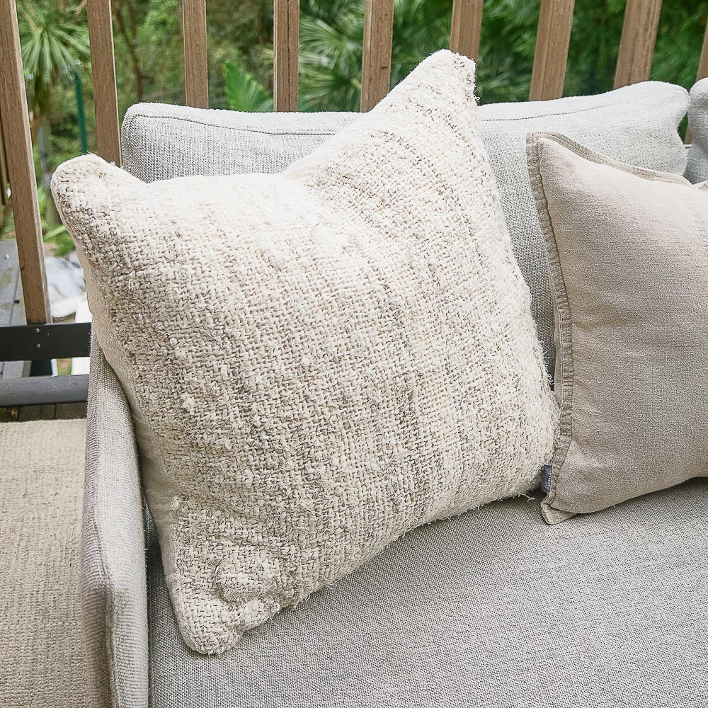 Wabi Cushion - 100% Recycled Linen, Ivory – Eadie Lifestyle