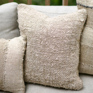Wabi Cushion - 100% Recycled Linen, Natural – Eadie Lifestyle