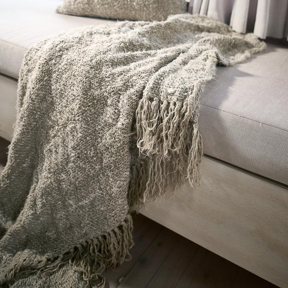Wabi Throw - 100% Recycled Linen, Natural – Eadie Lifestyle