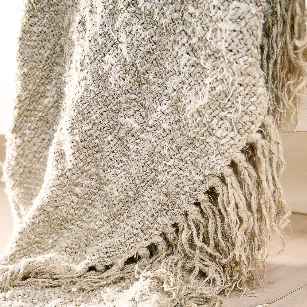 Wabi Throw - 100% Recycled Linen, Natural – Eadie Lifestyle