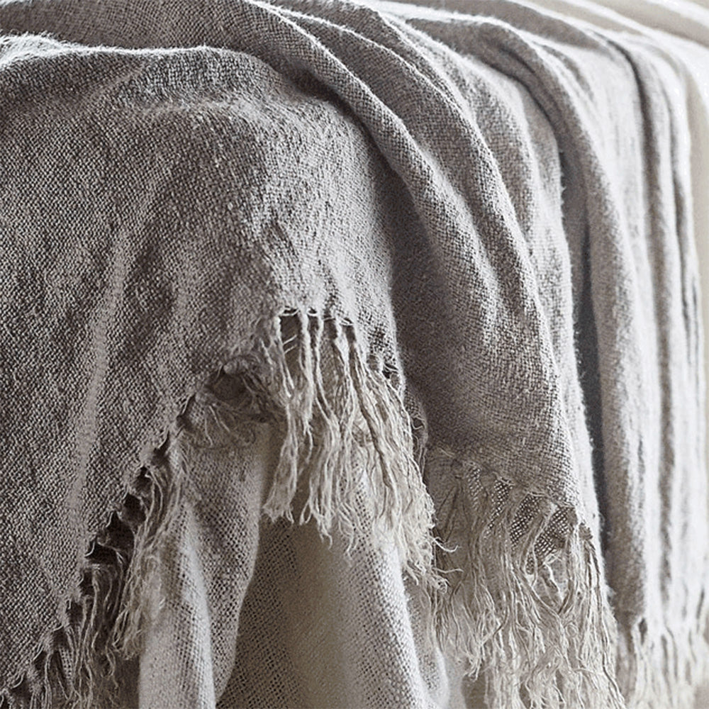 Natural Bedouin Over Sized Linen Throw | Eadie Lifestyle