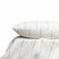 Carter French Linen Fitted Sheet - Off White w' Charcoal Fine Stripe ...