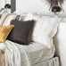 Carter French Linen Fitted Sheet - Off White w' Charcoal Fine Stripe ...