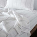 Carter French Linen Fitted Sheet - Off White w' Charcoal Fine Stripe ...