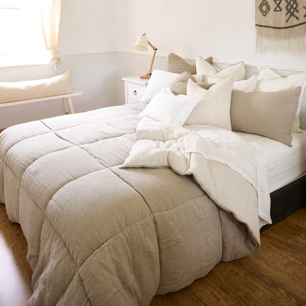 Marina Quilted Linen Reversible Bedcover | Eadie Lifestyle