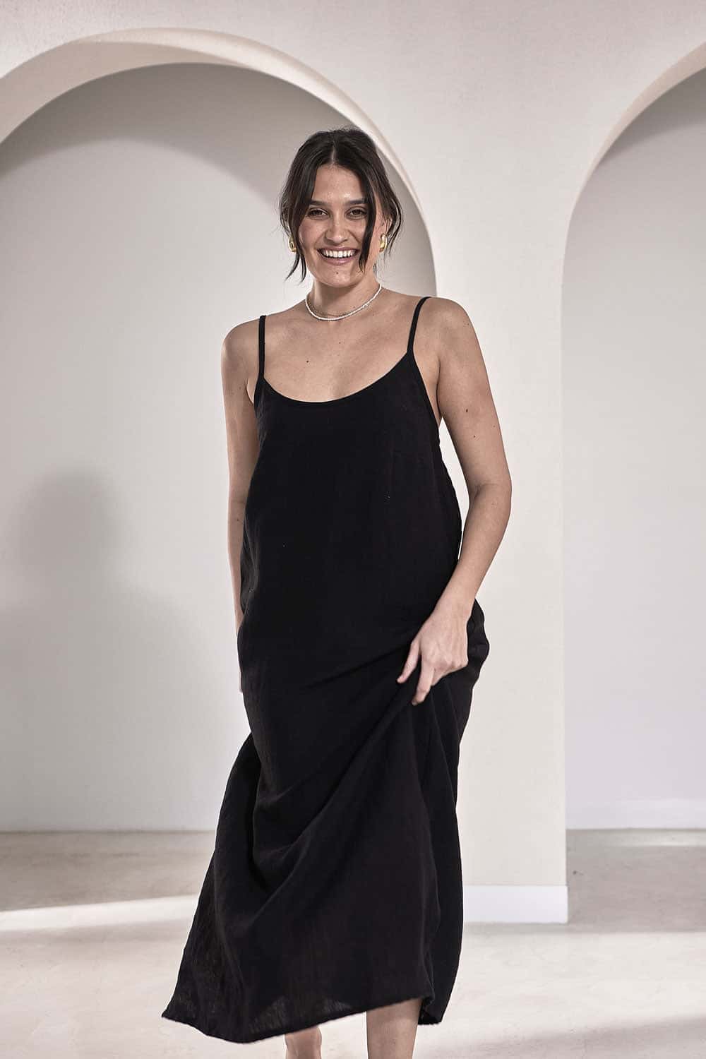 Fundamental Linen Midi - Black – Eadie Lifestyle